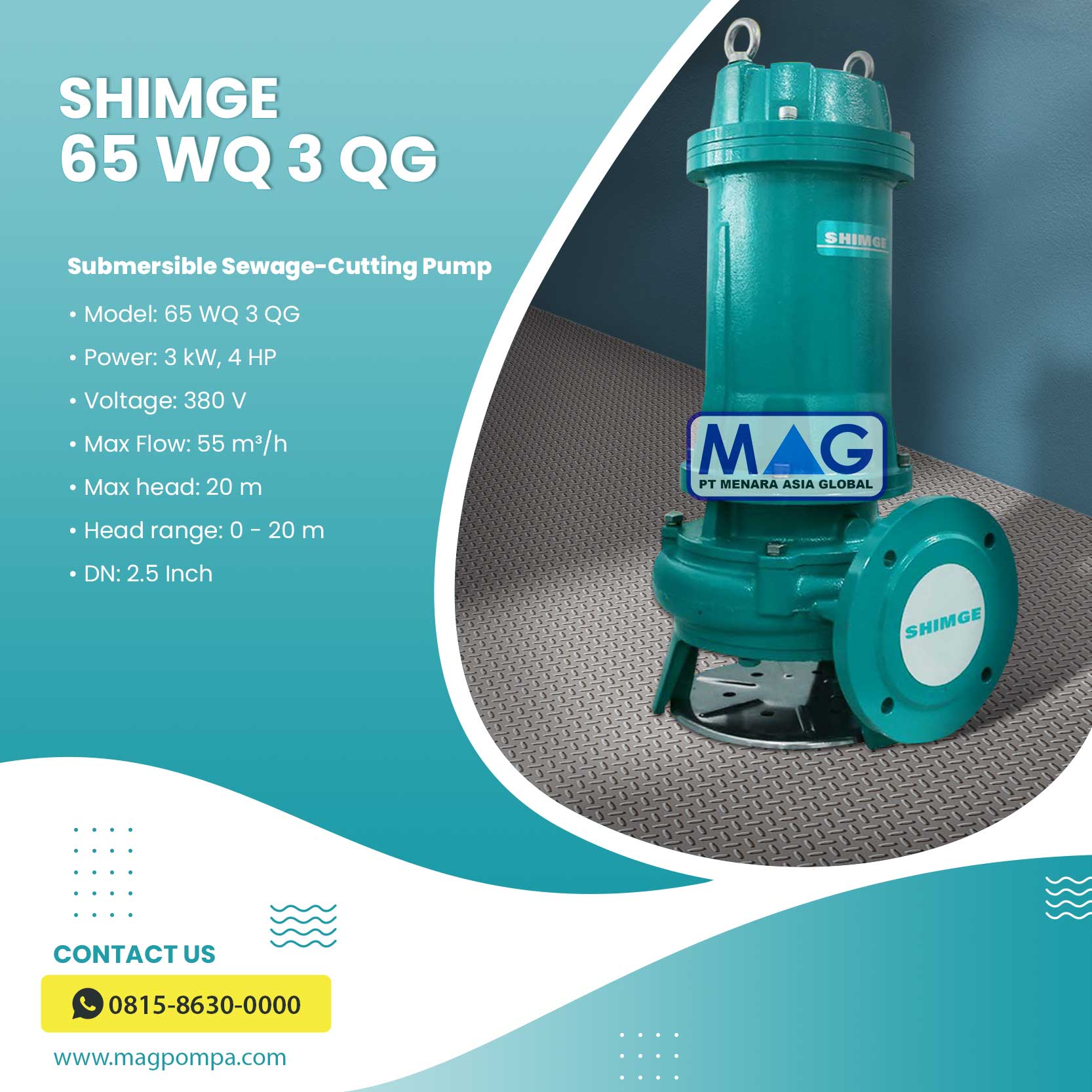Pompa Limbah Shimge 65 WQ 3 QG